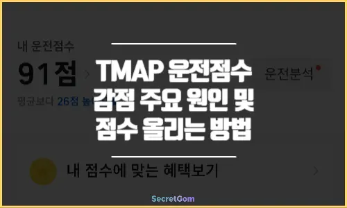 TMAP 운전점수 감점 주요 원인 및 점수 올리는 방법 - 시크릿곰